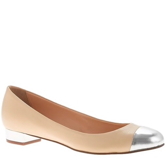 J. Crew | Shoes | J Crew Janey Silver Cap Toe Flats Size 8 2 | Poshmark